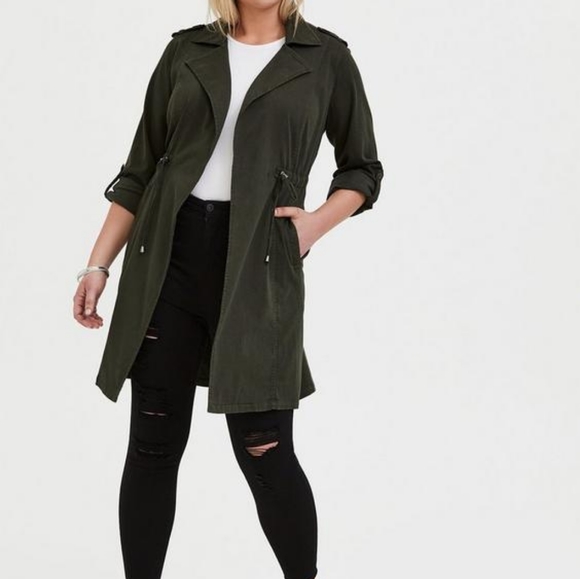 torrid | Jackets & Coats | Nwt Twill Drape Front Trench Coat Jacket ...